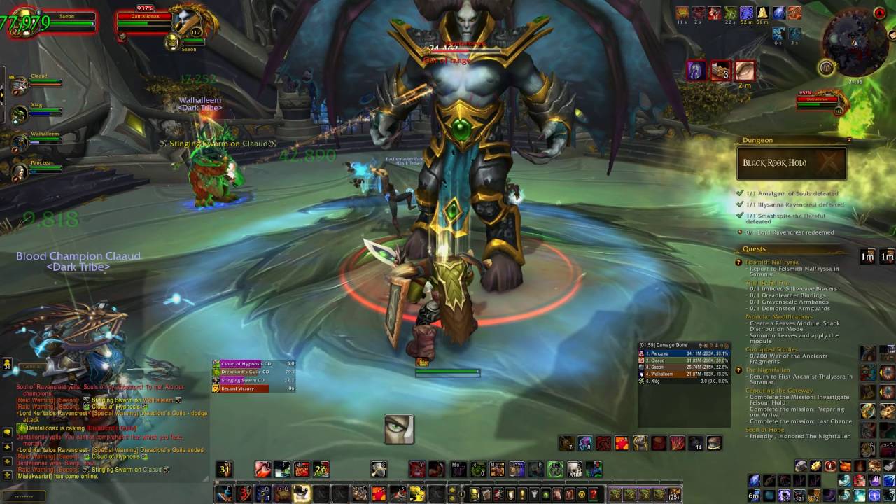 WoW Legion - BRH Mythic - Lord Kur'talos Ravencrest & Dantalionax ...