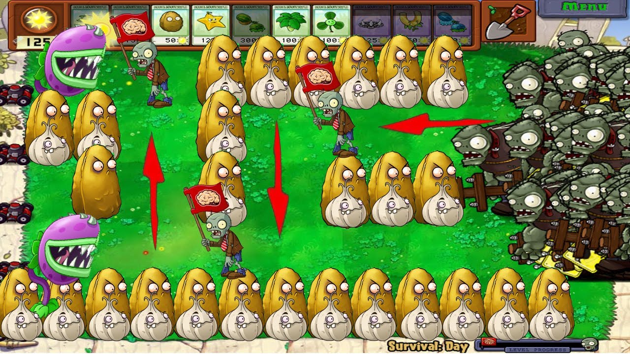 Plants vs Zombies - Chomper vs Red Boom vs Zombies Epic Hack PvZ - YouTube