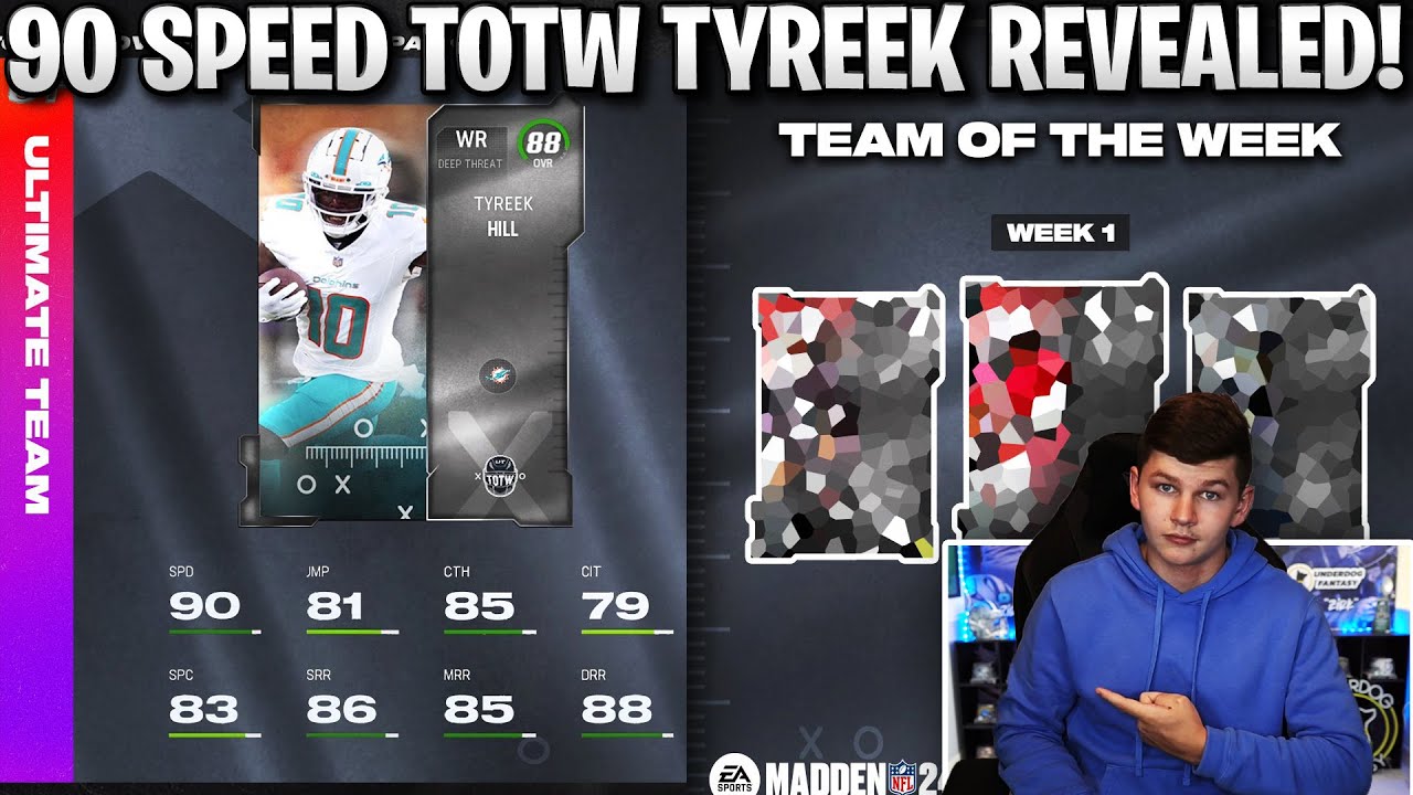 90 SPEED TOTW TYREEK HILL REVEALED! TOTW WEEK 1 TEASERS! - YouTube