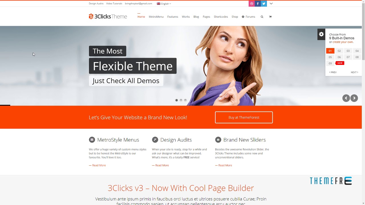 3Clicks Responsive Multi-Purpose WordPress Theme Fred William - YouTube
