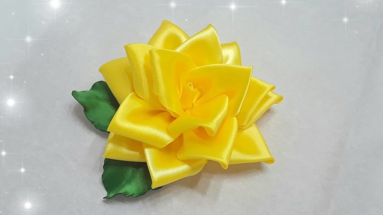 Rosa con listón de satin. Hermosa y fácil de hacer. | Satin ribbon rose ...