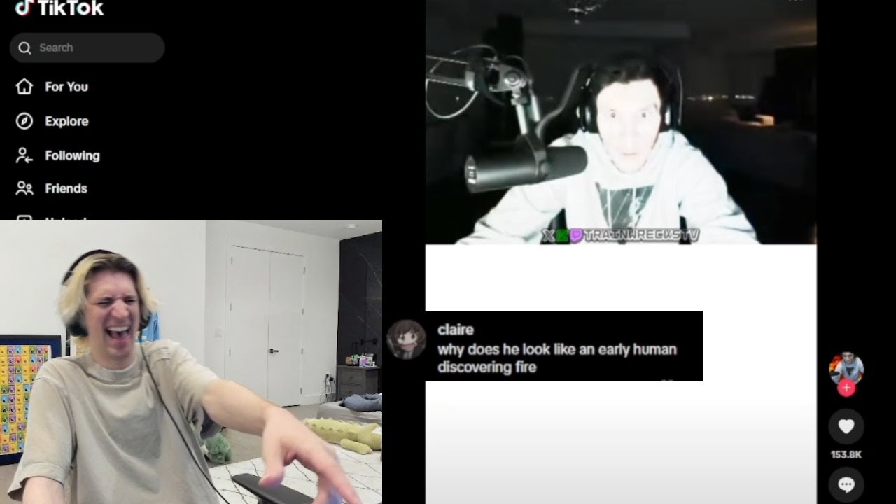 xQc laughs at Train not even blinking while being flashed - YouTube