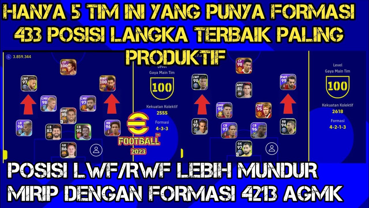 HANYA 5 TIM INI FORMASI 433 TERBAIK POSISI LANGKA PALING PRODUKTIF DI ...