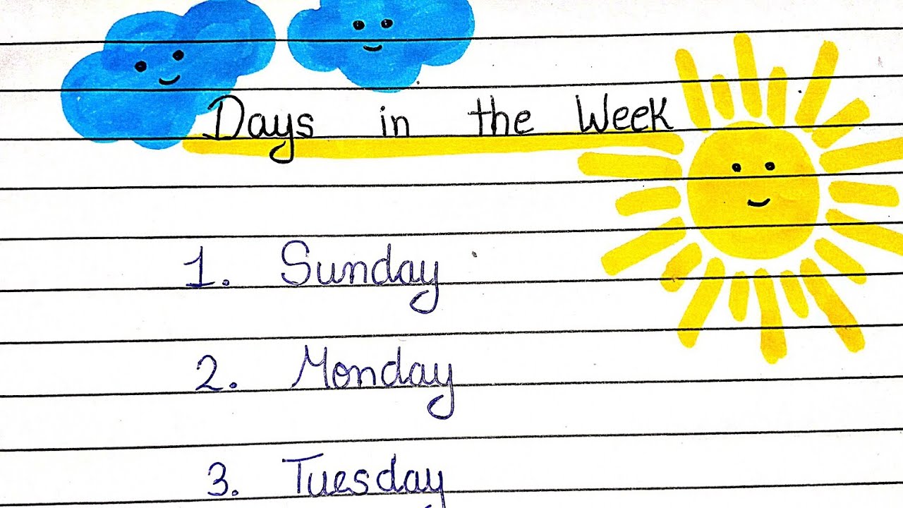 Days of the Week |Week Days Name | Week names |Days Name in English ...