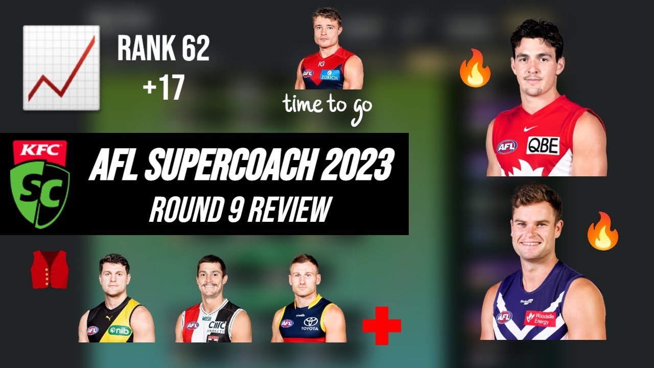 AFL SuperCoach 2023 | Round 9 - rank 62 + return of the hospital - YouTube
