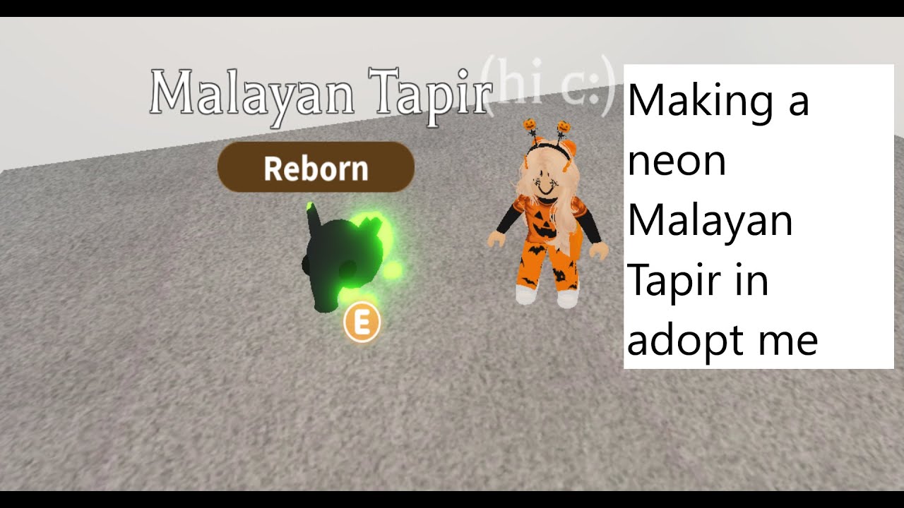 Making a neon malayan tapir in adopt me roblox - YouTube
