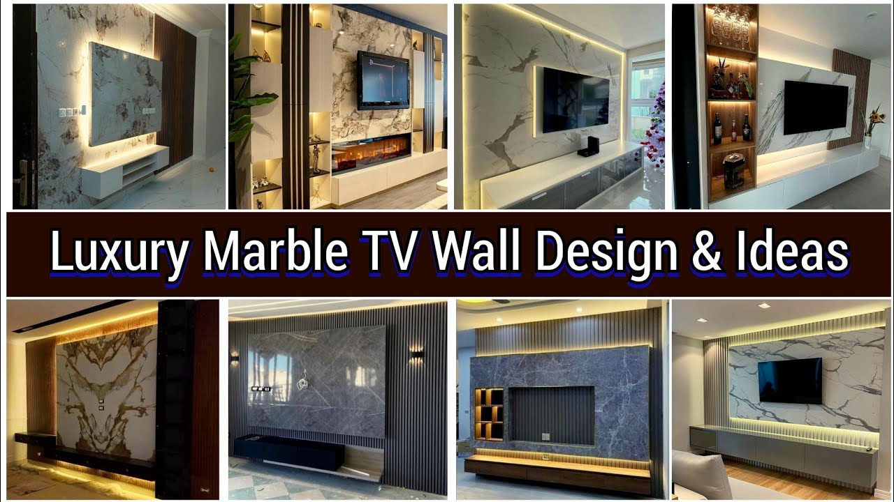 Luxury Marble TV Wall Design || Home interior || TV Panel Design for ...