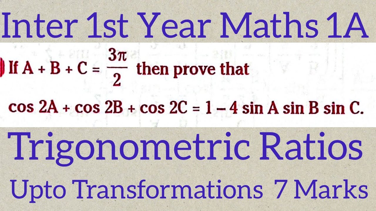 #Inter 1st Year Maths 1A Trigonometry@maths naresh eclass - YouTube