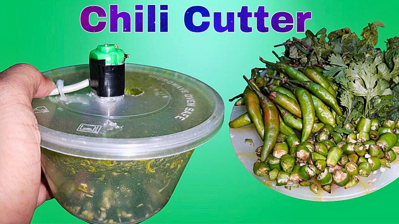 How to make mini Chili cutter machine using dc motor at home! homemade ...