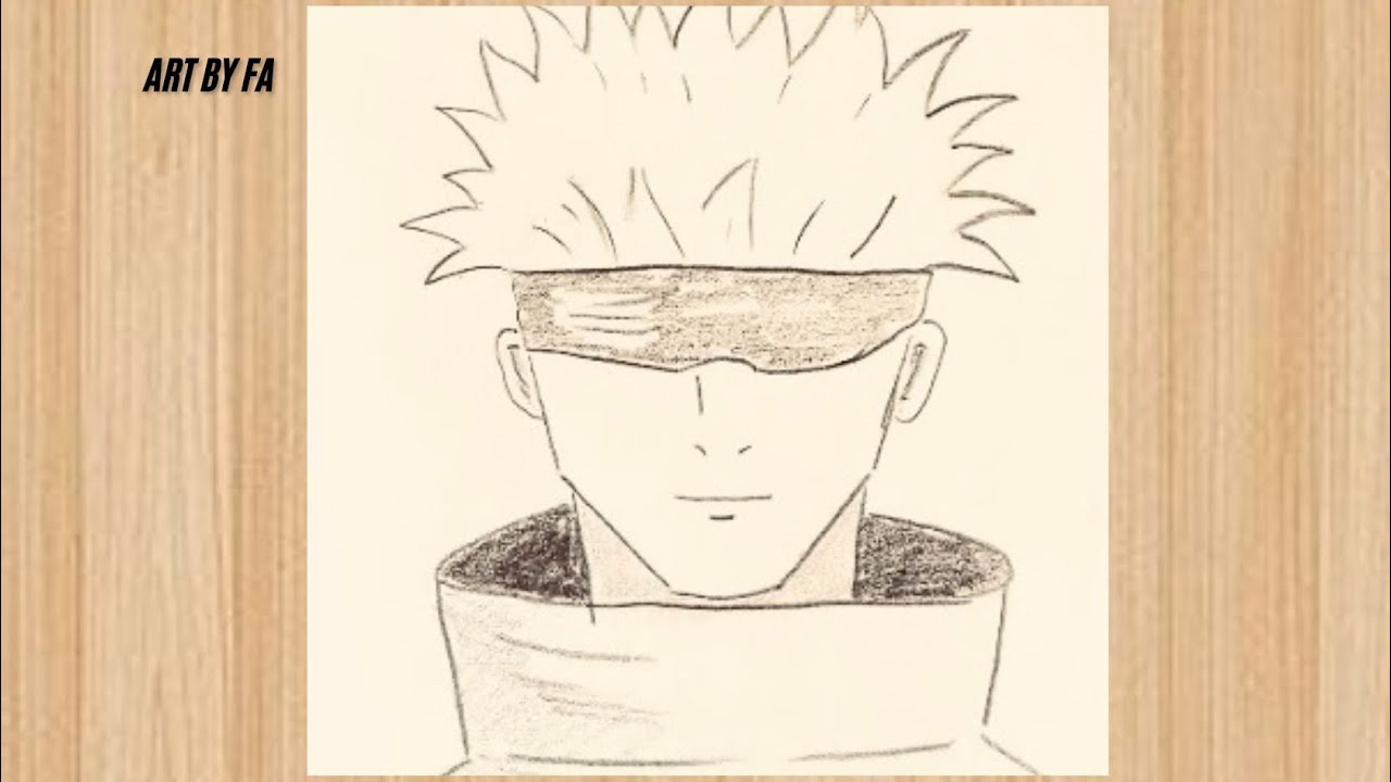 HOW TO DRAW GOJO SATORU VERY EASY step by step || GOJO SATORU drawing ...