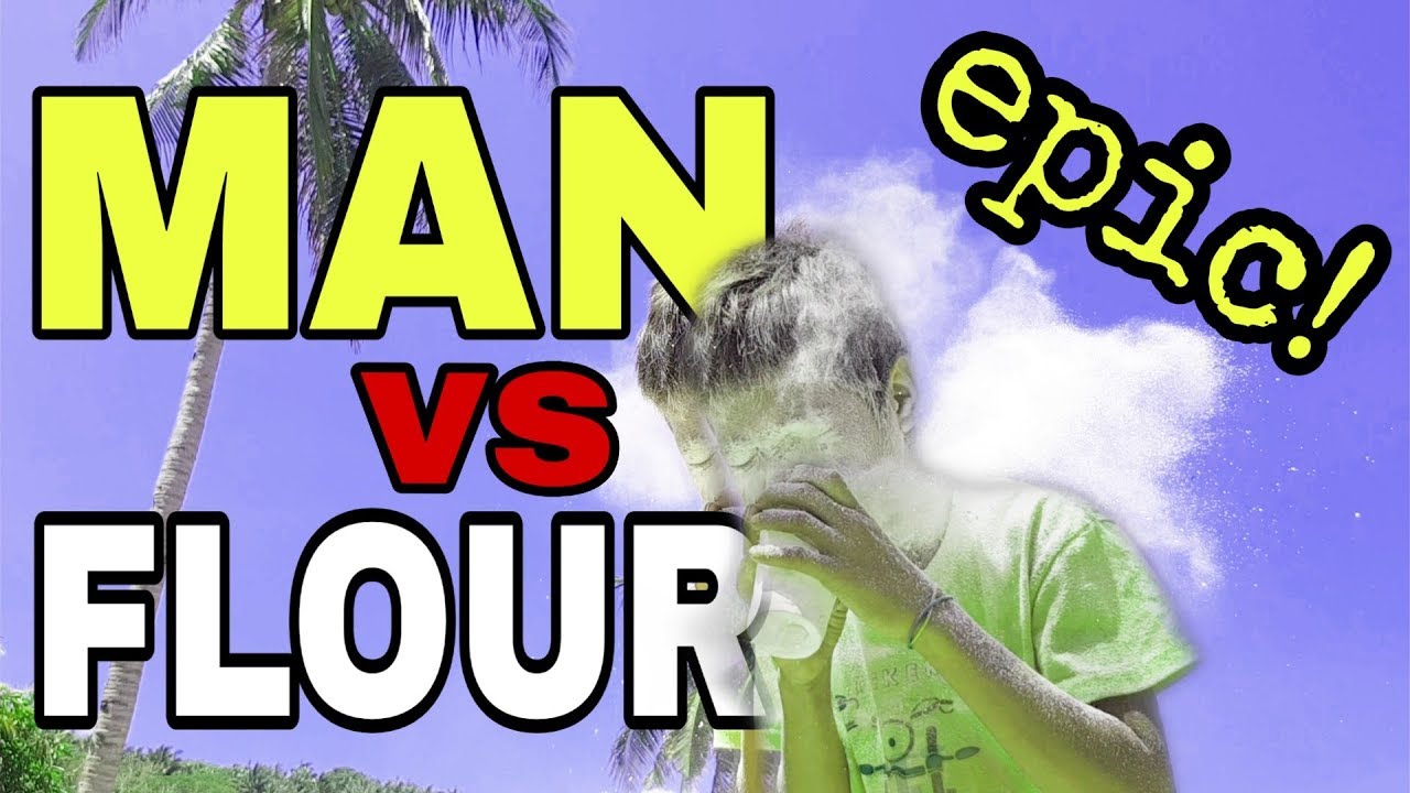 Epic MAN vs FLOUR - Hilarious & Funny Flour Blowing Parlor Party Game ...