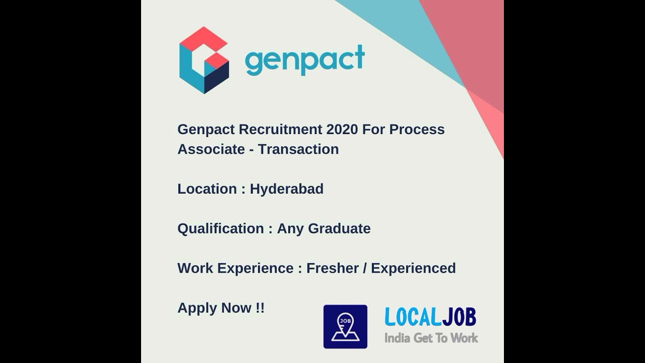 Genpact Recruitment 2021 For Process Associate - Transaction - YouTube