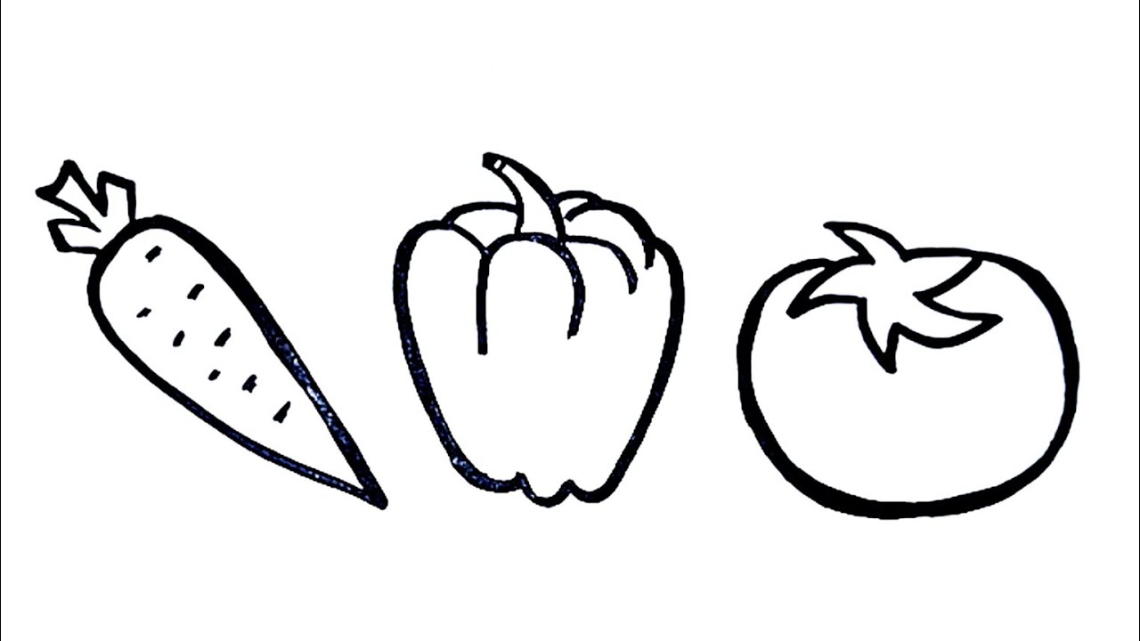 Let's Learn How to Draw Vegetable With Beautiful Colour| Vegetable ...