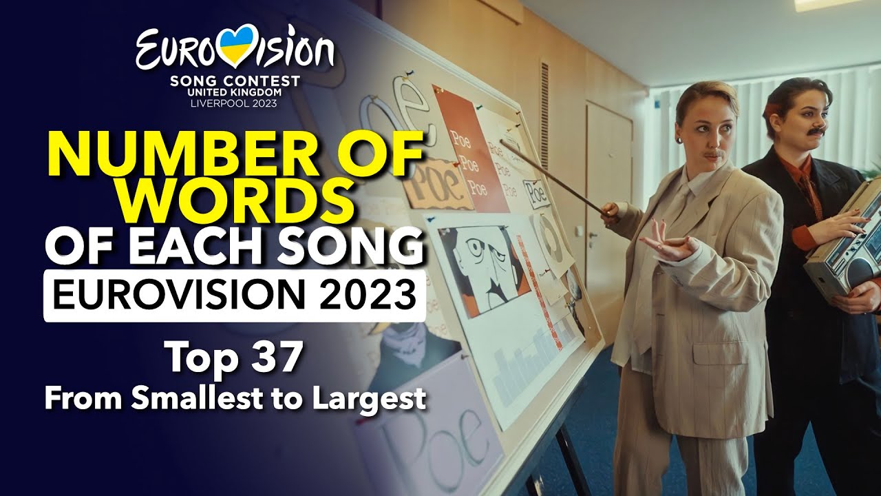 Eurovision 2023 - NUMBER OF WORDS of Each Song (Top 37 from Smallest to ...