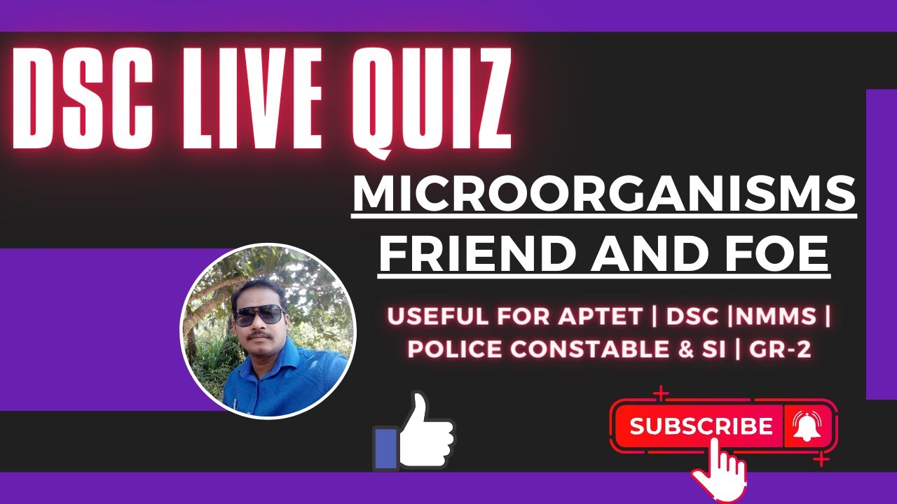 DSC Live Quiz | Class 8 Biology | Microorganisms Friend and Foe - YouTube