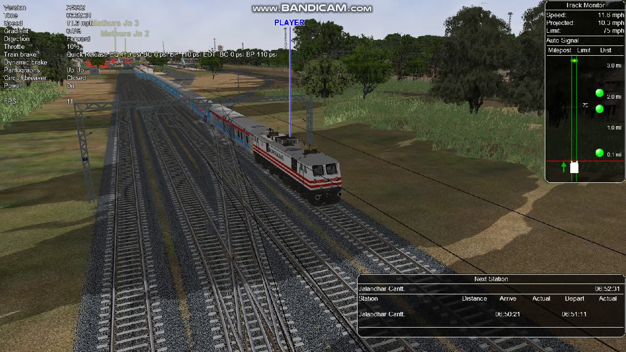 Open Rails Indrail V2 New Delhi Bhopal Shatabdi Express - Mathura ...