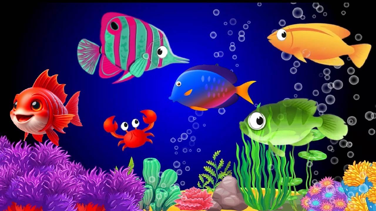 Bedtime Lullaby for Babies, Kids & Parents 😍 Calming Fishes Animation ...
