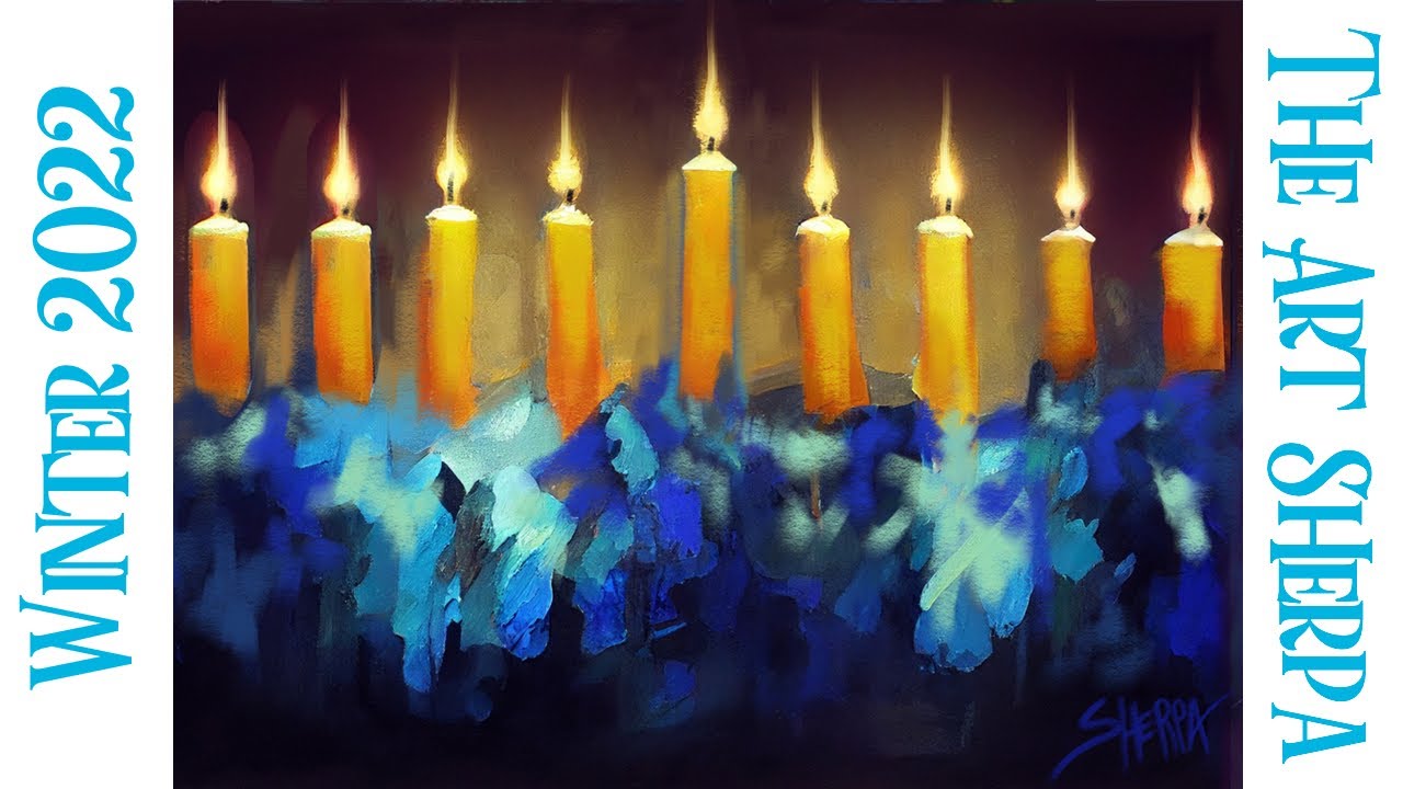 ABSTRACT Hanukkah menorah 🕎 How to paint acrylics for beginners: A step ...