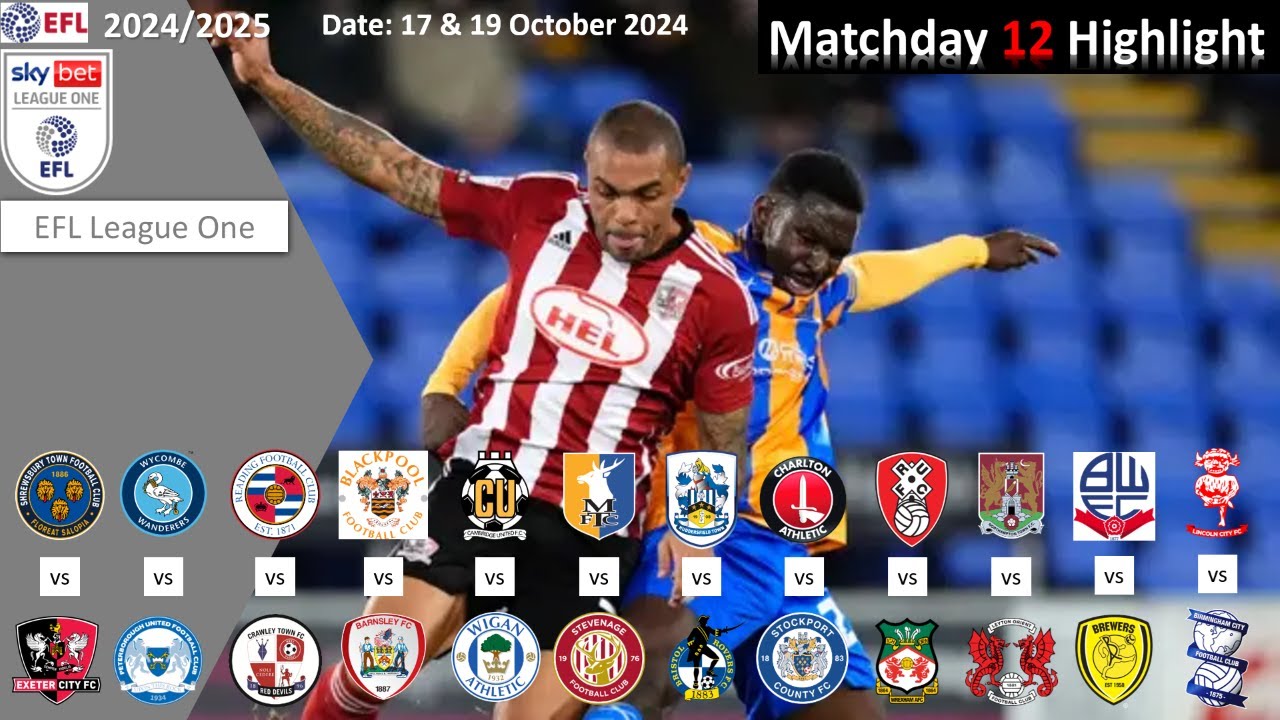 Highlights Summary, Matchday 12, 2024/25 EFL League One - YouTube