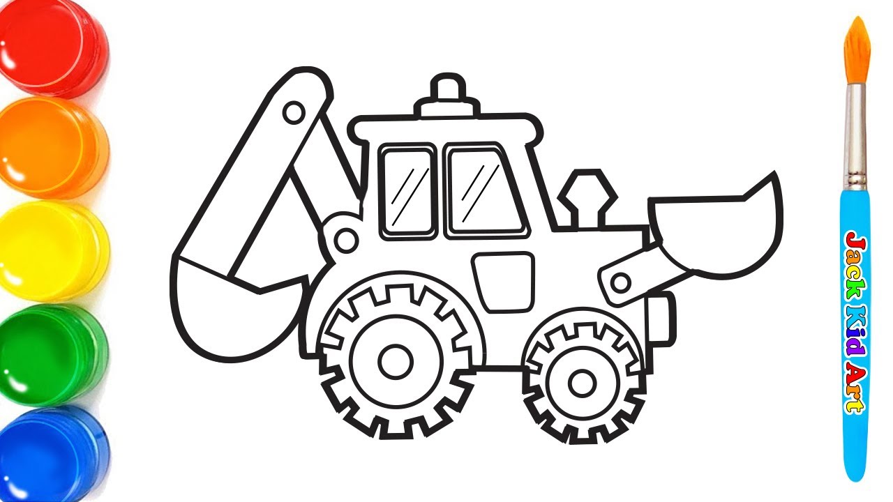 How to draw excavator,Painting,Coloring - YouTube