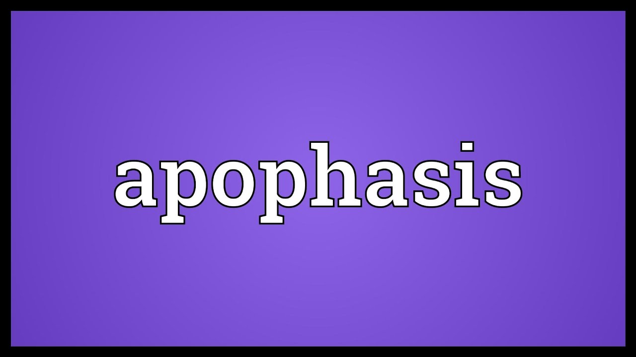 Apophasis Meaning - YouTube