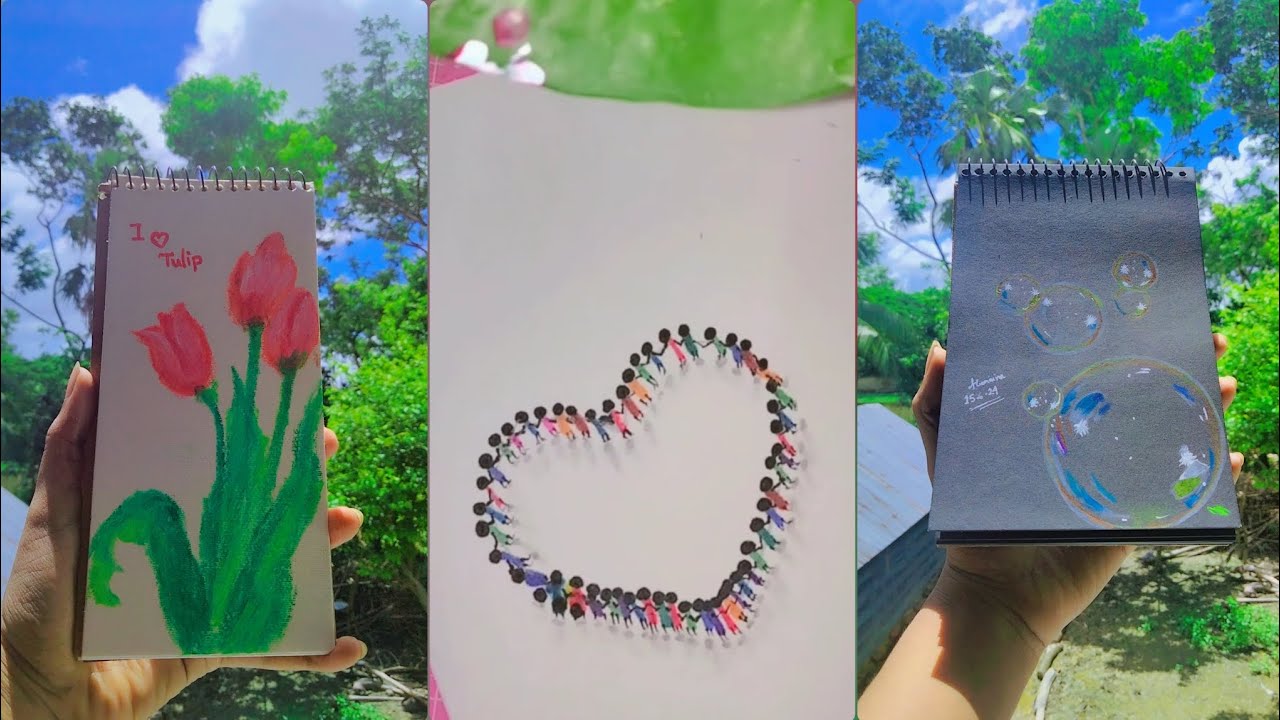 6 cool drawing for beginner //beautiful painting technique // # ...