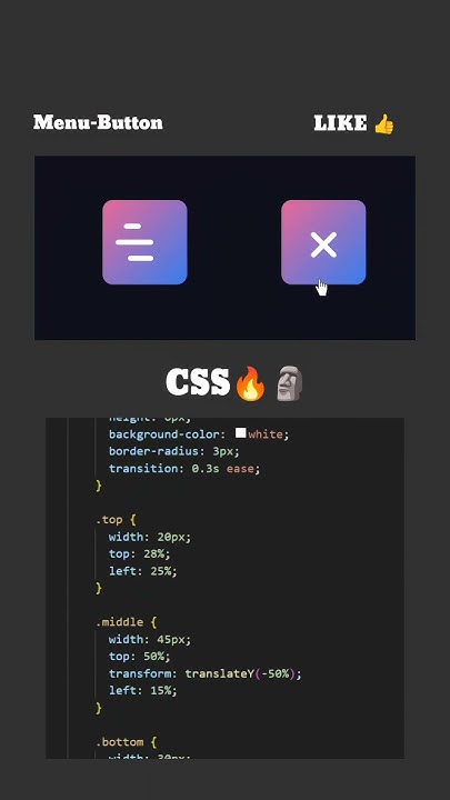 Menu Icon using CSS & HTML🧑‍💻 #coding #programming #css #html #htmlcss #frontend #menuideas # ...