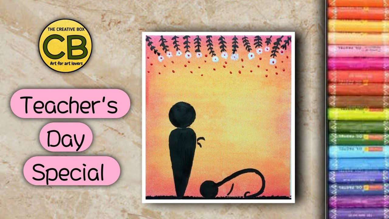 How to draw teacher's day drawing easy | teacher's day status ...