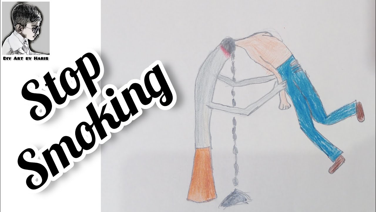 How to draw stop smoking drawing | Smoking can destroy your life | Easy ...