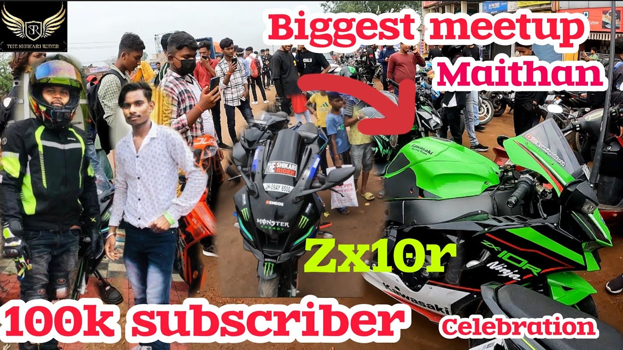 100k celebration meetup| All super bike #zx10r #z900 #bmw |Maithan ...