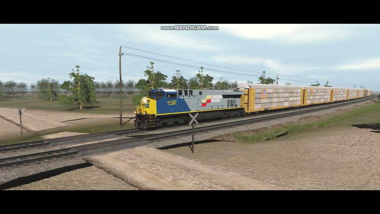 CSX Seaboard System GE ES44AH #1982 Heritage Unit Auto Rack Train - YouTube