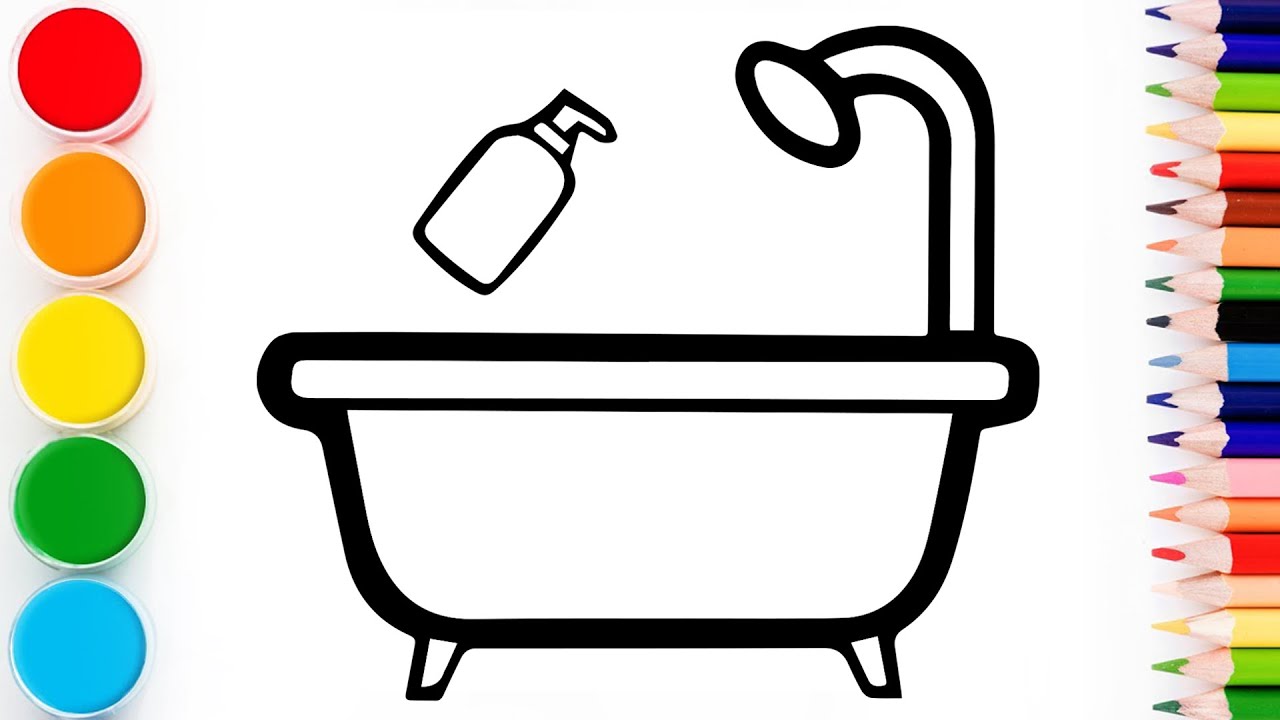 How to draw a bathtub | step by step - YouTube