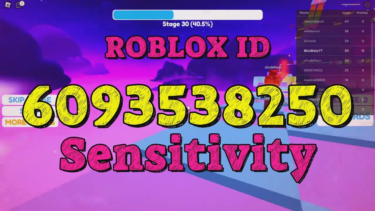 SENSITIVITY Roblox Song Codes - YouTube