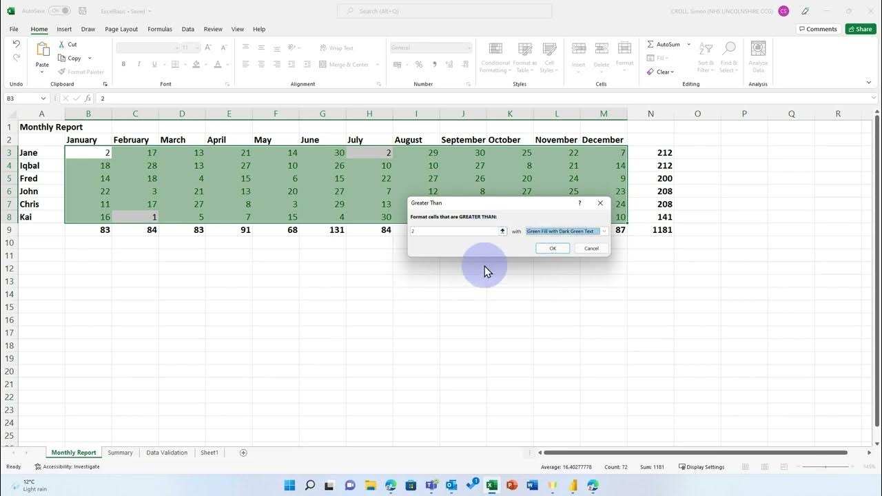 5 How to use basic conditional formatting v1 - YouTube