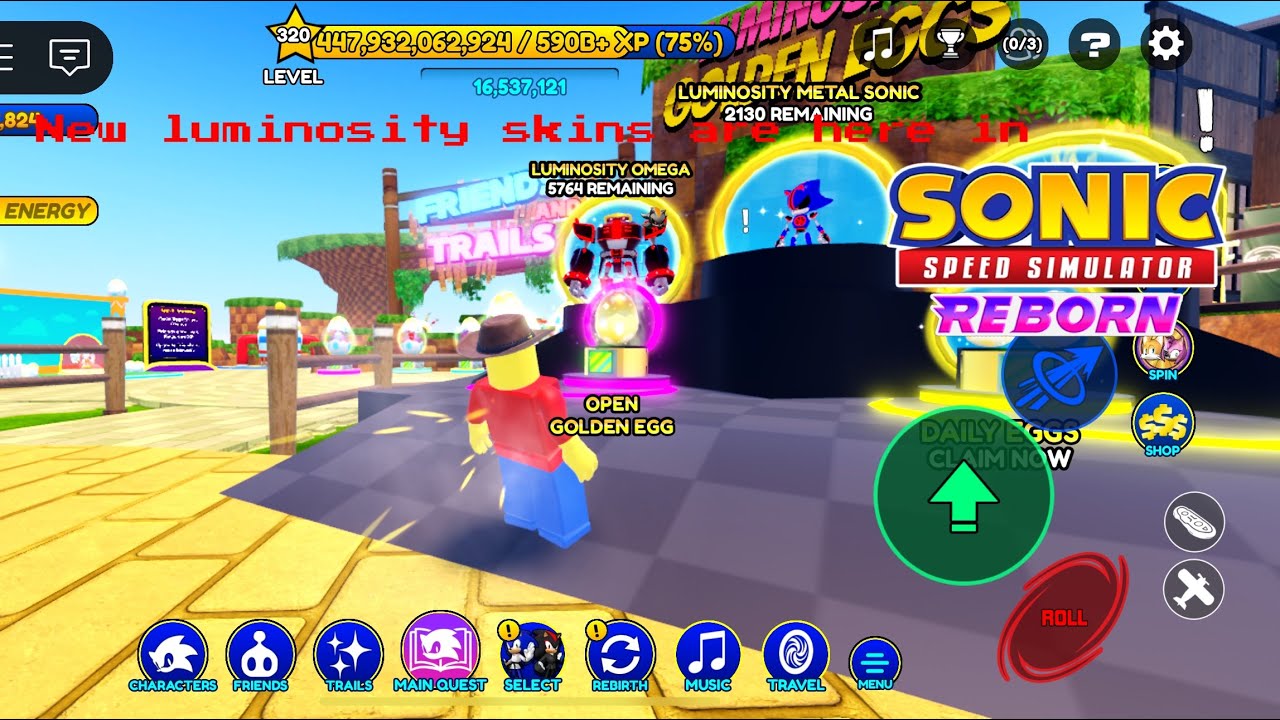 New luminosity skins are here in sonic speed simulator - YouTube