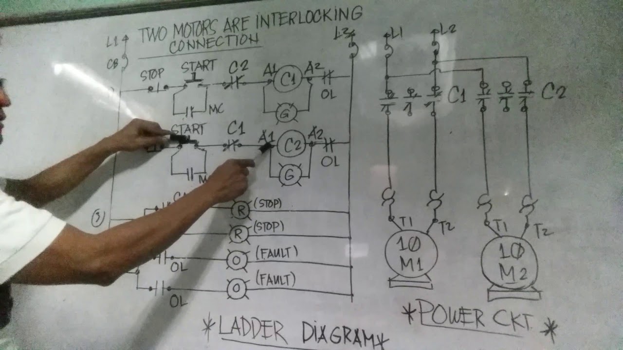 PART-1 TWO MOTORS ARE INTERLOCKING CONNECTION MOTOR CONTROL - YouTube