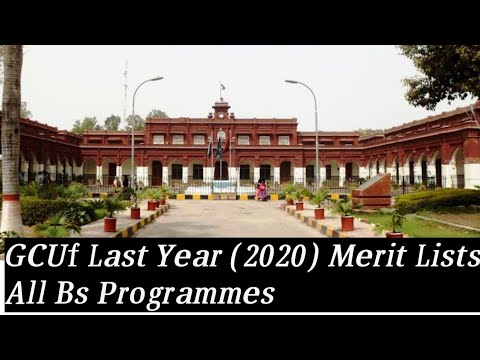 GCUF Merit List 2020 | Merit List Of BS programmes (Morning) | GCUF - YouTube