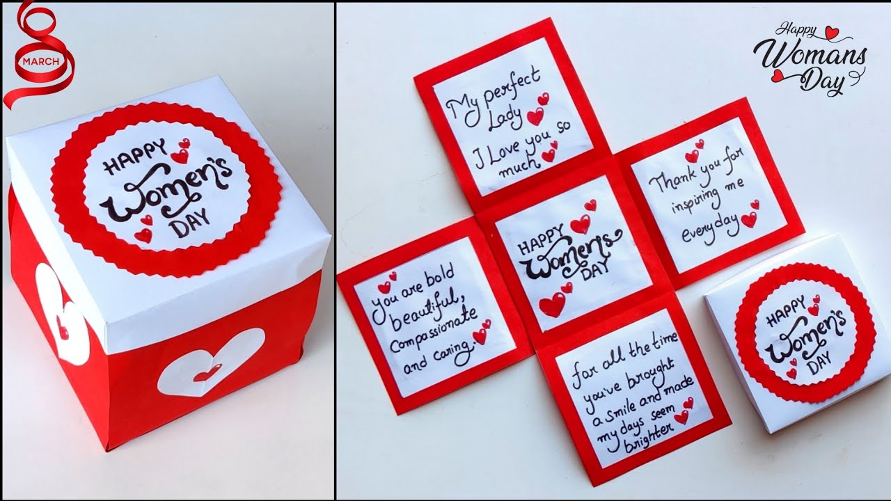 Women's day card making easy and beautiful / Women's day card ideas ...