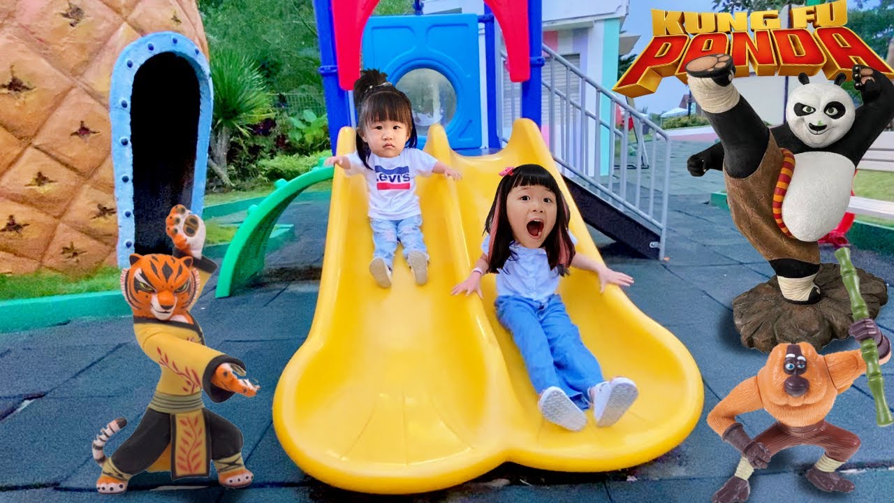 Main Perosotan Kungfu Panda dan Rumah Spongebob - Tempat Bermain Anak ...