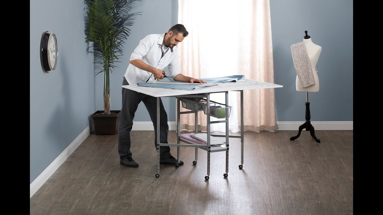 BEST SELLING Fabric Cutting Table w/ Grid Pattern! - YouTube