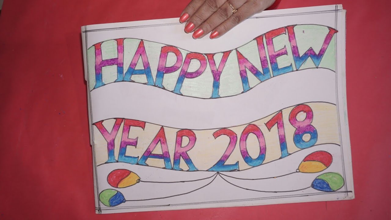 New year letter writting drawing | Lettering | Shila's Art - YouTube