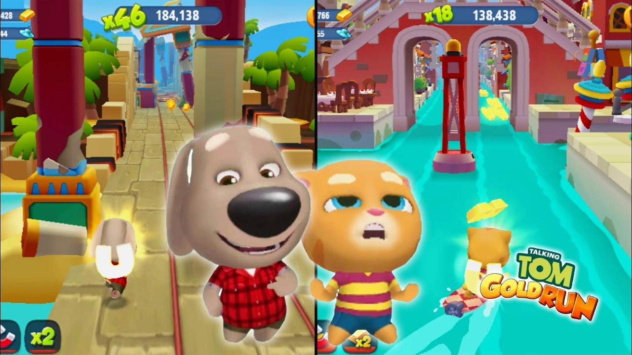 Talking Tom Gold Run LostWorld & Venice Canals -Talking Ginger ...
