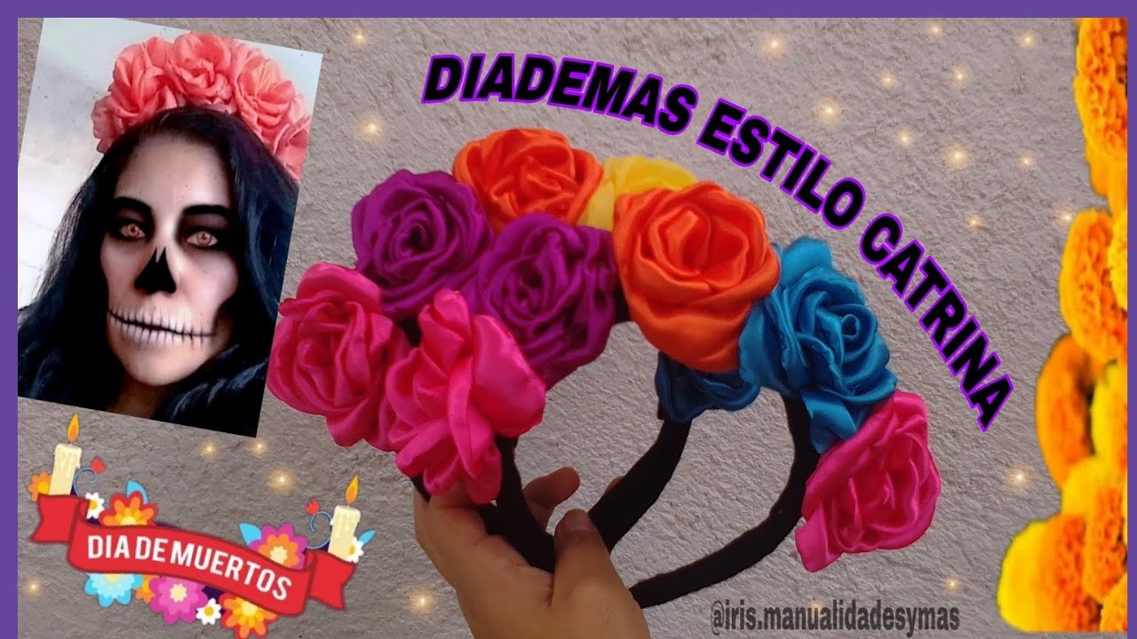 DIADEMA CATRINA MEXICANA/DIADEMA DE FLORES - YouTube