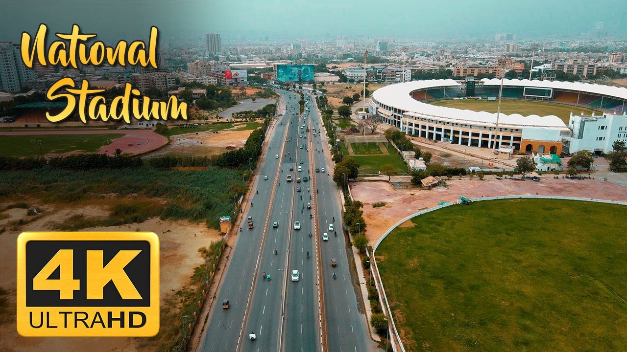 National Stadium Road Drone Shot 1 - Gulshan Iqbal Karachi Aerial Stock ...