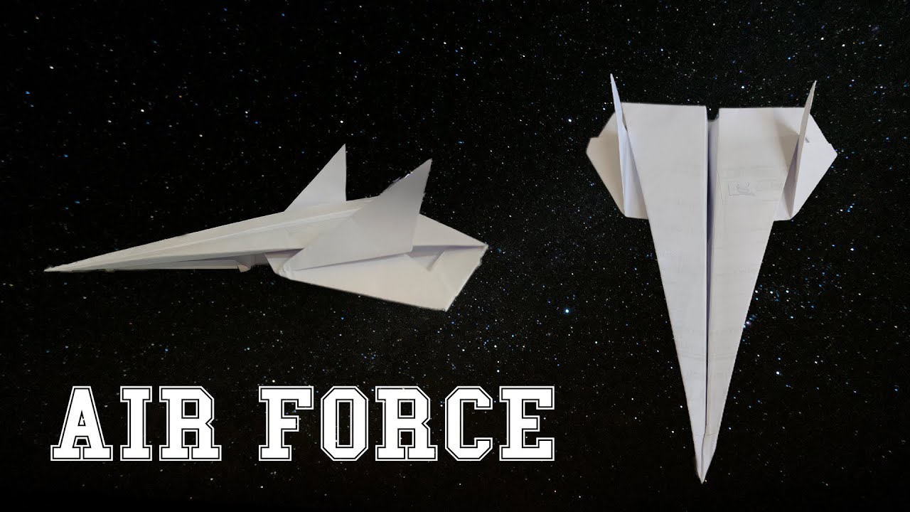 HOW TO MAKE A PAPER AIRFORCE EASY - ORIGAMI AIRCRAFT (PAPER CRAFTS ...