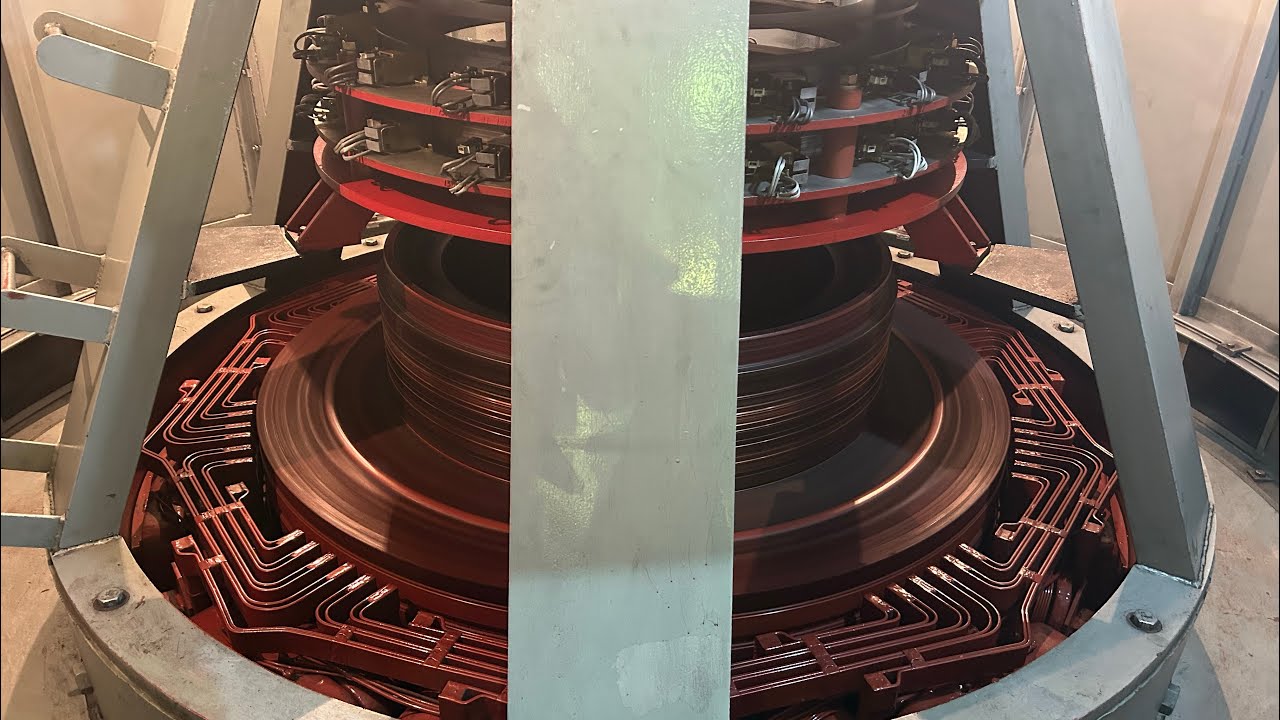 The power of water in mega dams | Generator and turbines coupled and ...