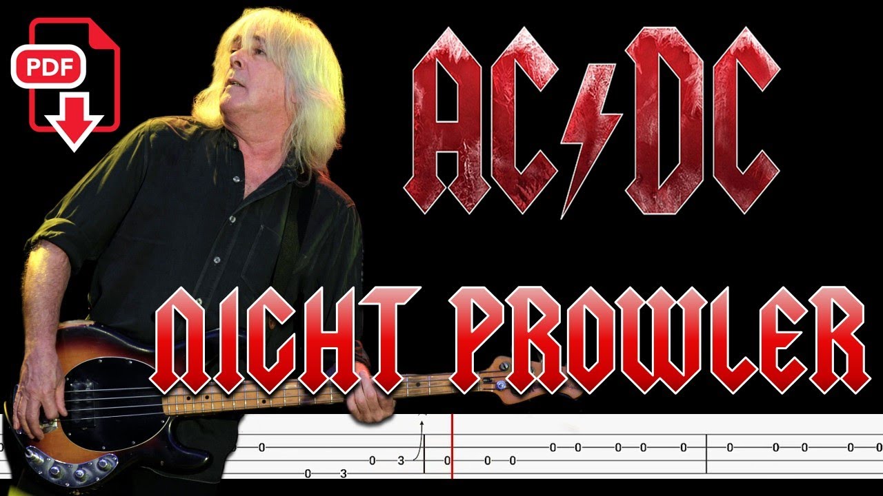 AC/DC - Night Prowler (🔴Bass Tabs | Notation) @ChamisBass #chamisbass # ...