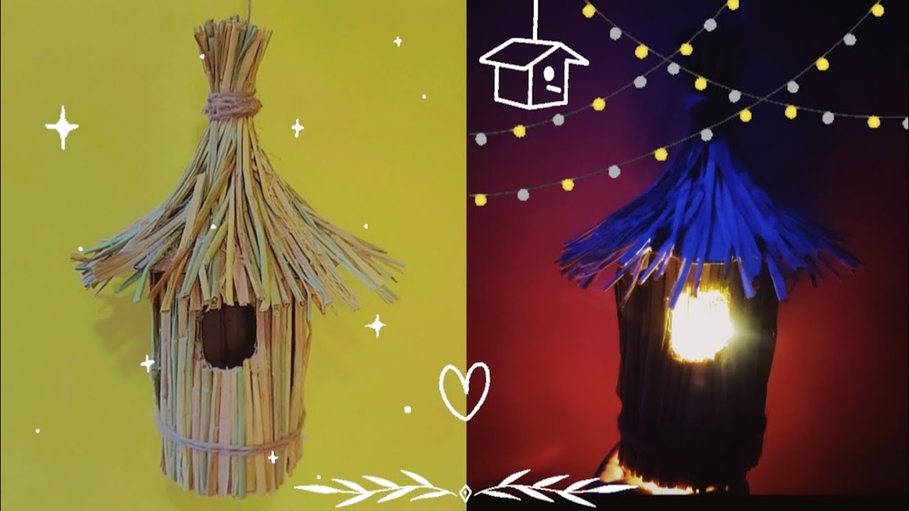 Making Bird House from Waste Material | Paddy Straw(ধানের খড়) reuse ...
