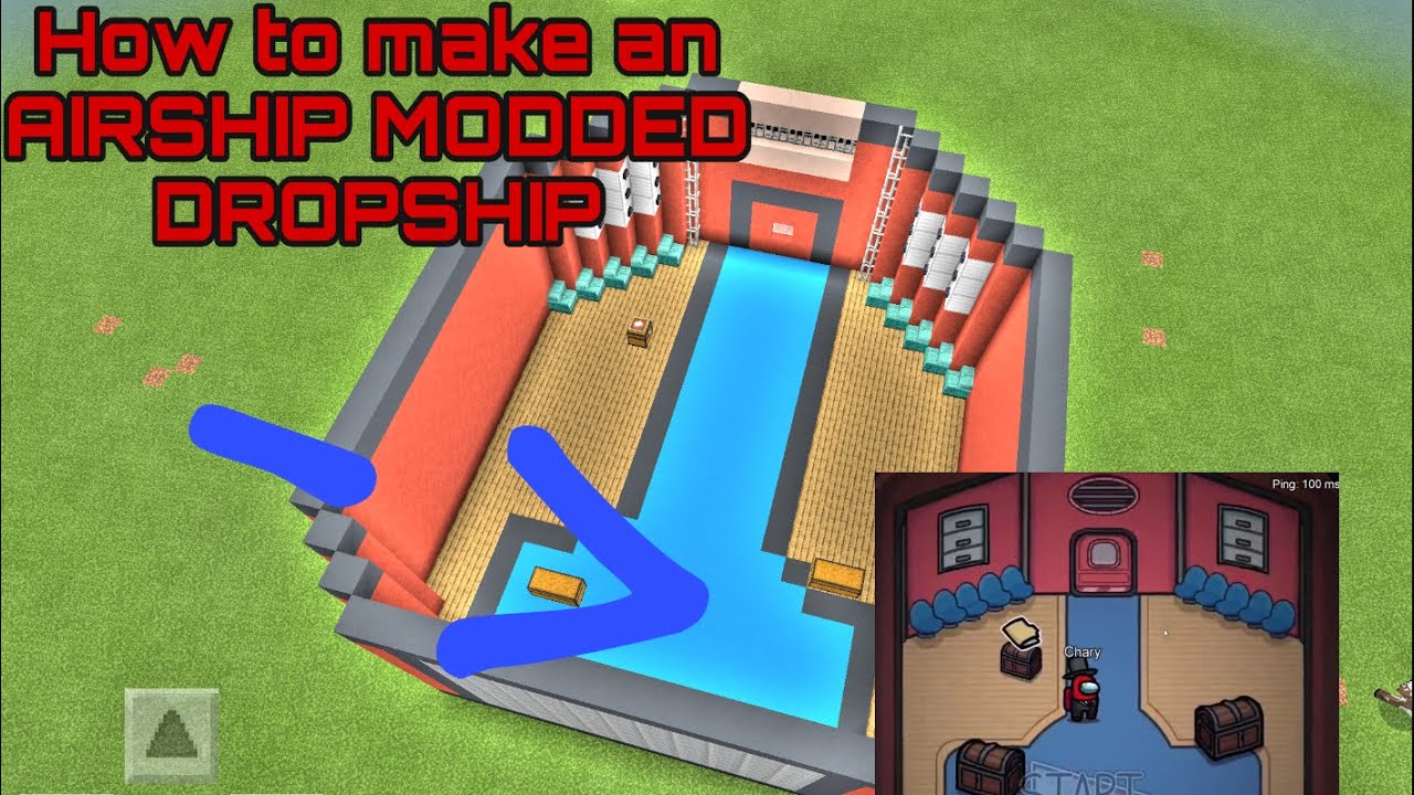 HOW TO BUILD THE AIRSHIP MODDED DROPSHIP FROM AMONG US IN MINECRAFT ...
