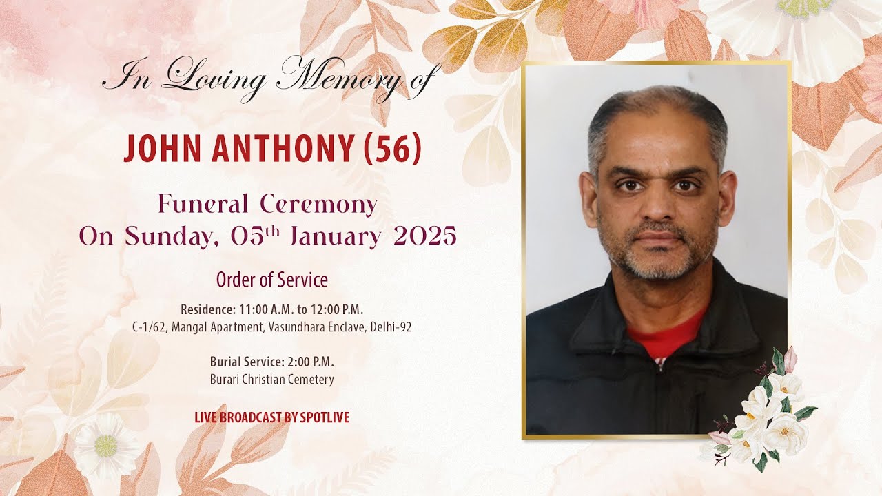John Anthony | FUNERAL SERVICE | 05 January 2025 | LIVE - YouTube